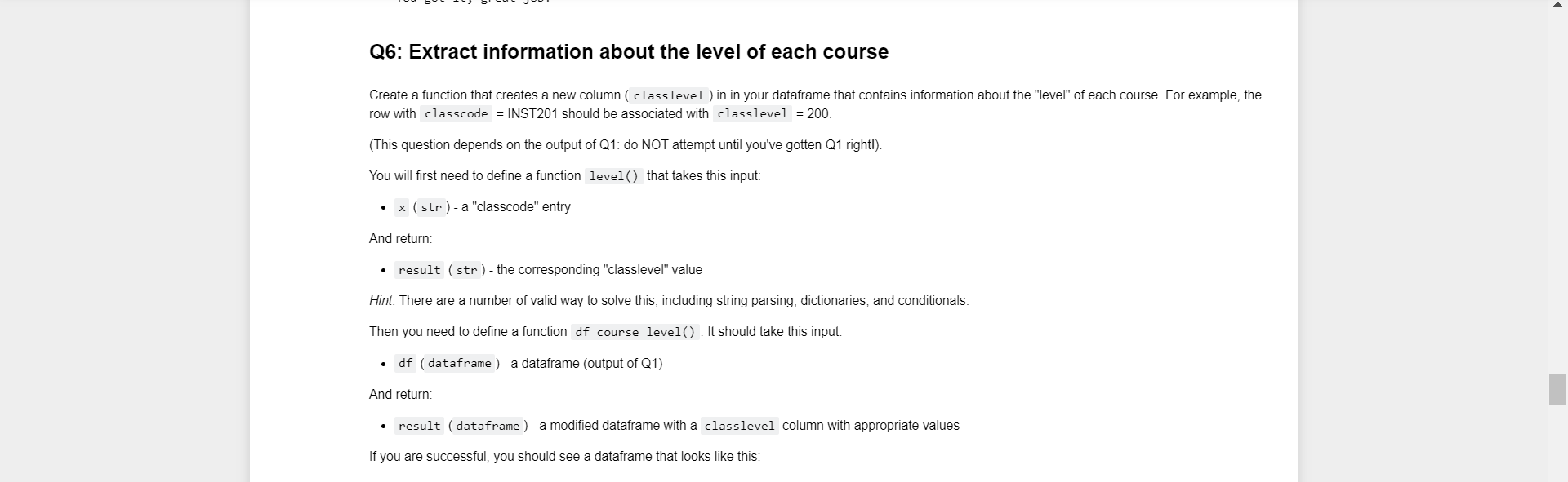 Q1a: Create a dataframe from a list of dictionaries | Chegg.com