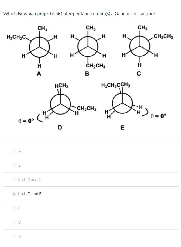 Solved Which Newman projection(s) of n-pentane contain(s) a | Chegg.com