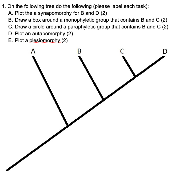 Solved 1. On the following tree do the following (please | Chegg.com