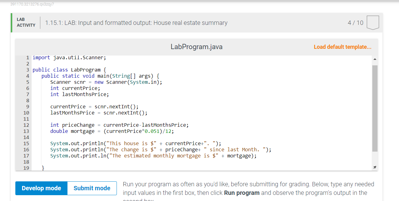 Solved 1 15 Lab Input And Formatted Output House Real