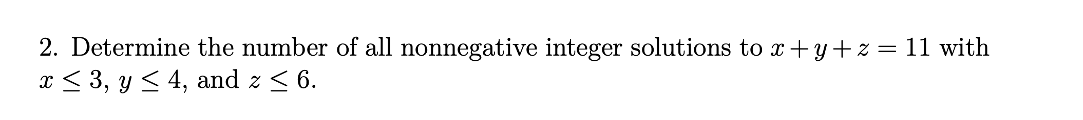 Solved 2. Determine the number of all nonnegative integer | Chegg.com