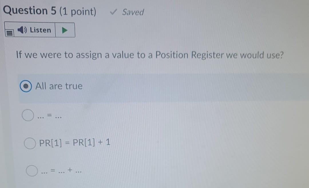 Solved Question 5 (1 point) Saved 3) Listen If we were to | Chegg.com