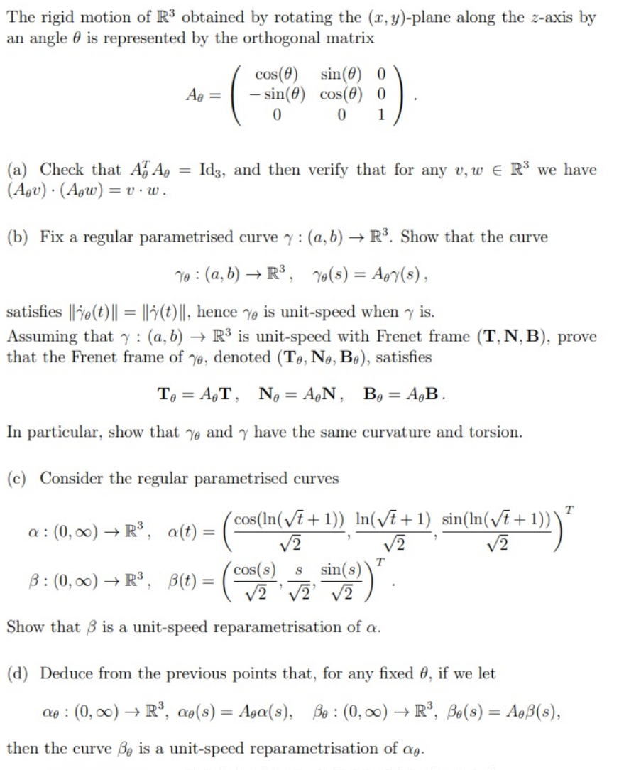 The rigid motion of R3 obtained by rotating the (x, | Chegg.com