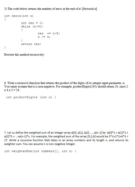 Solved 5 The Code Below Returns The Number Of Zeros At The 