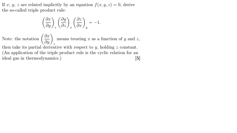 Solved If r, y, z are related implicitly by an equation f(x, | Chegg.com