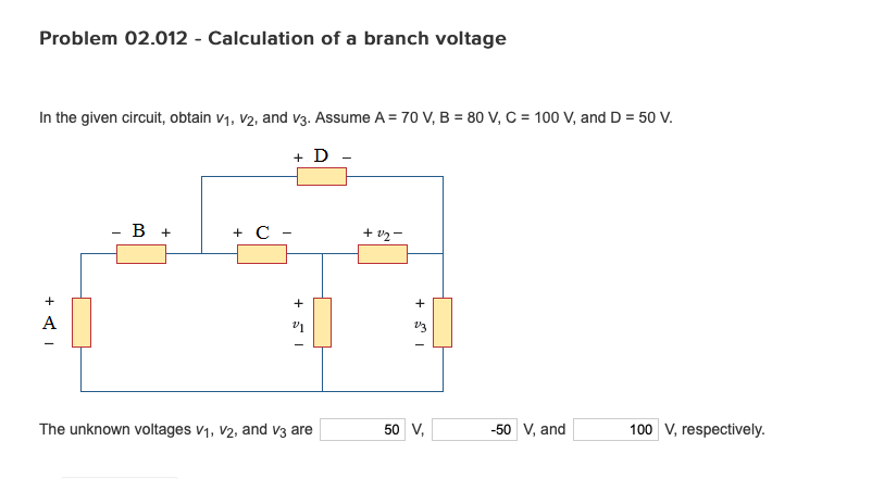 Solved Problem 02.012 - Calculation of a branch voltage In | Chegg.com