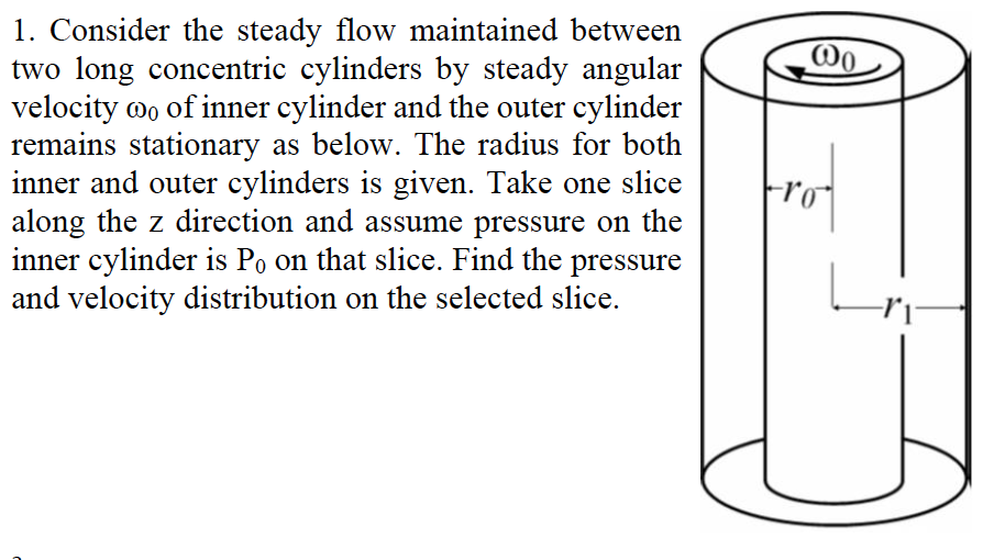 Solved 00 1. Consider the steady flow maintained between two | Chegg.com