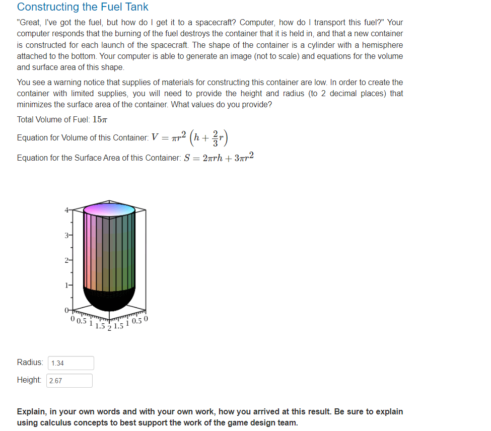 Solved Constructing the Fuel Tank "Great, I've got the fuel, | Chegg.com