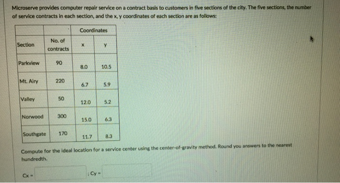 Solved Microserve provides computer repair service on a | Chegg.com