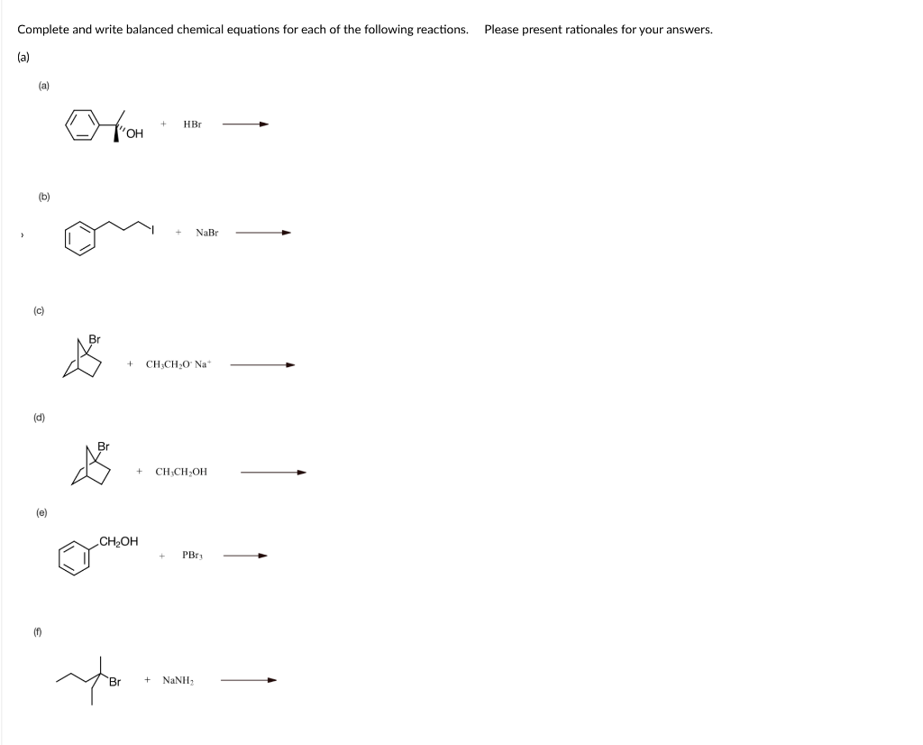 Please Complete And Write Balanced Chemical Equations