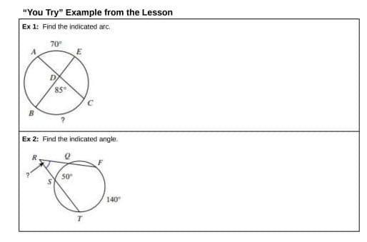 Solved "You Try" Example from the Lesson Ex 1. Find the | Chegg.com