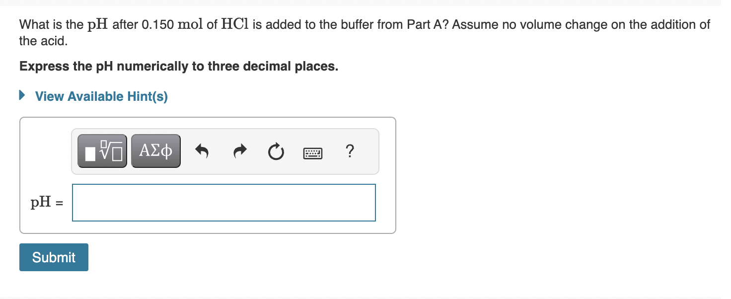 Solved What is the pH of a buffer prepared by adding 0.405 | Chegg.com