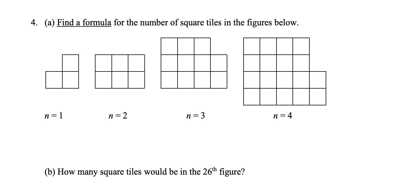 Solved (a) Find a formula for the number of square tiles in | Chegg.com