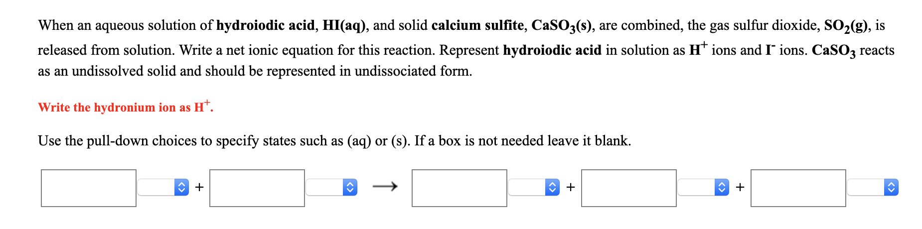 Solved When an aqueous solution of hydroiodic acid, HI(aq), | Chegg.com