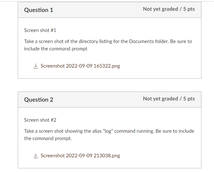 Solved Screen shot #1 Take a screen shot of the directory | Chegg.com