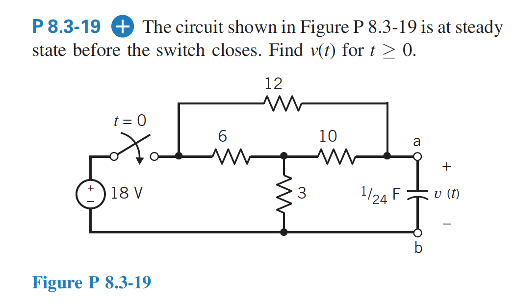 Solved P 8.3-19 o+ ﻿The circuit shown in ﻿Figure | Chegg.com