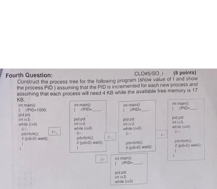Solved Fourth Question: CLO#5/SO_i (8 points) Construct the | Chegg.com