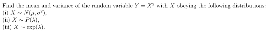 Solved Find the mean and variance of the random variable | Chegg.com