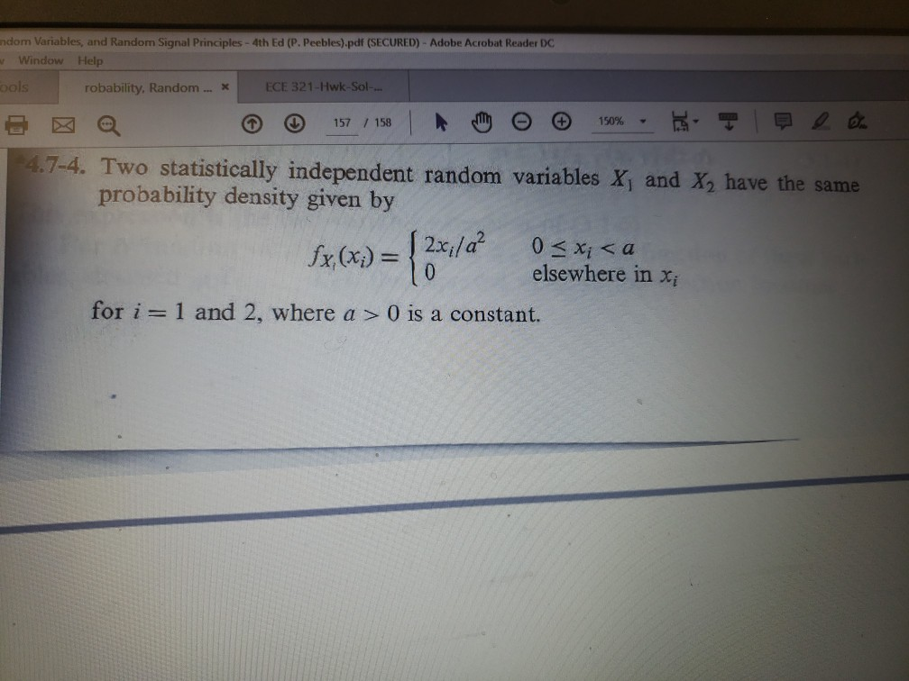 ndom Variables, and Random Signal Principles - 4th Ed | Chegg.com