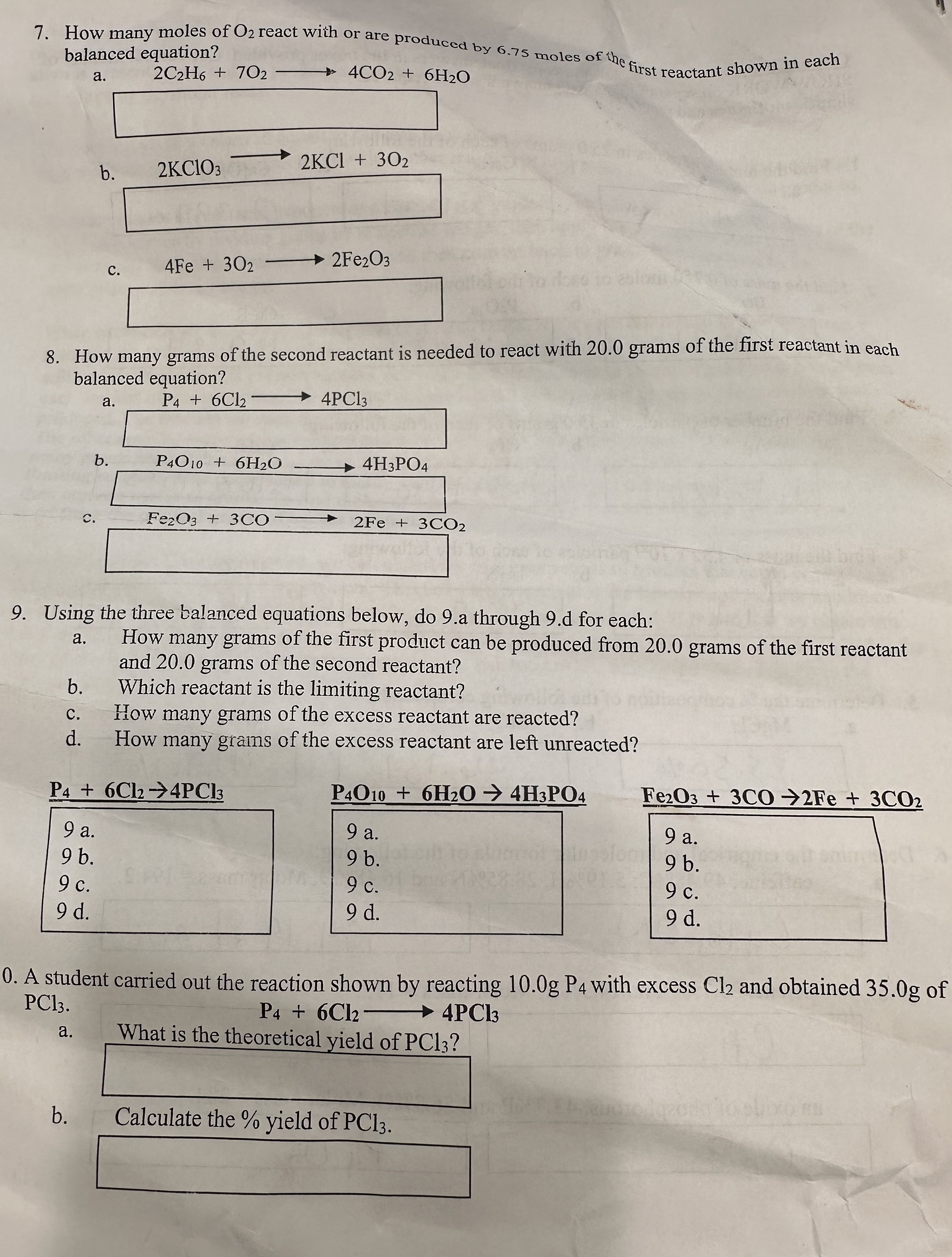 Solved 7. How many moles of O2 react with or are produced by | Chegg.com