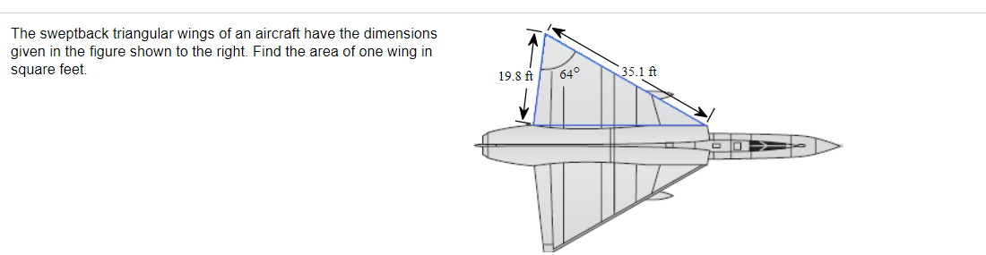 Solved The sweptback triangular wings of an aircraft have | Chegg.com