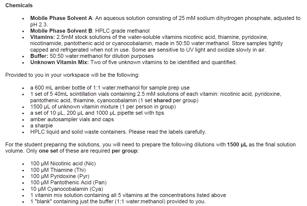 Solved Chemicals . Mobile Phase Solvent A: An aqueous | Chegg.com