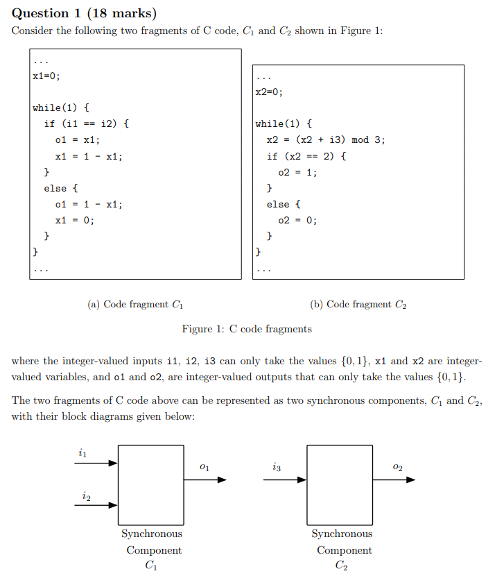 Question 1 (18 marks) Consider the following two | Chegg.com