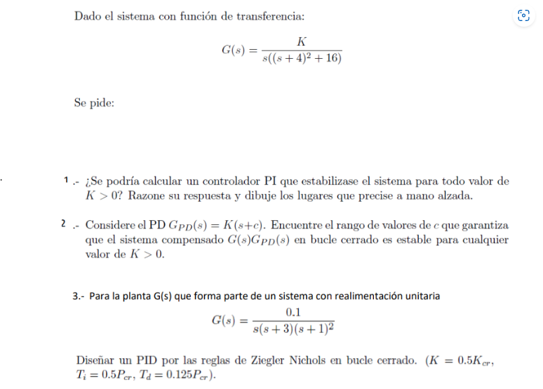Solved Dado el sistema con función de transferencia: | Chegg.com