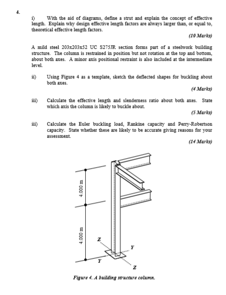 1) With the aid of diagrams, define a strut and | Chegg.com