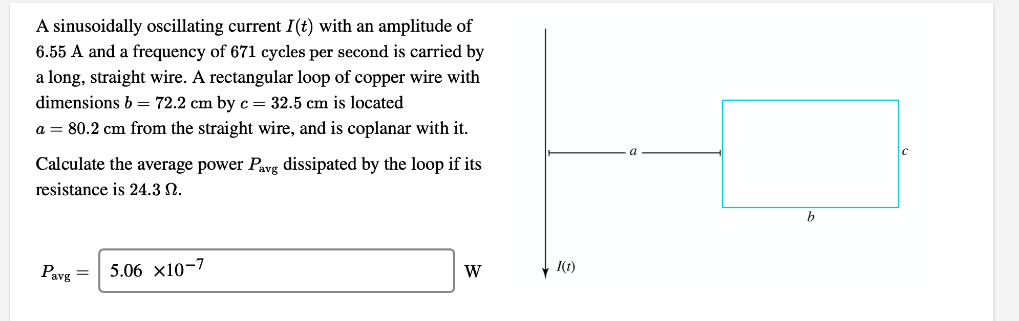 Solved A sinusoidally oscillating current I(t) with an | Chegg.com