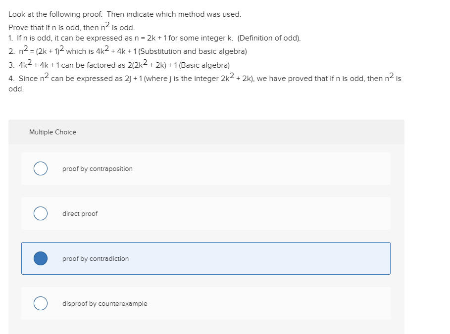 Solved Look at the following proof. Then indicate which | Chegg.com