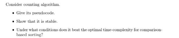 Solved Consider counting algorithm. . Give its pseudocode. | Chegg.com