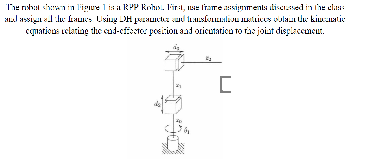 Solved The robot shown in Figure 1 is a RPP Robot. First, | Chegg.com