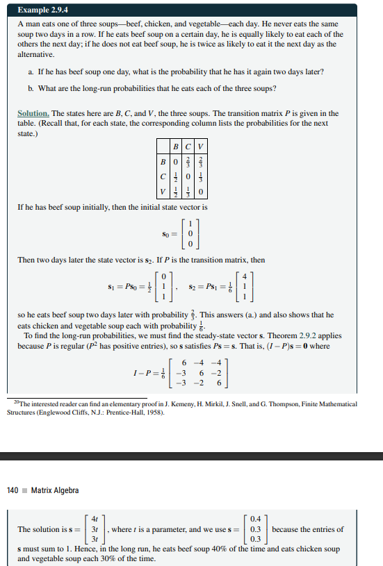Solved This problem involves Markov Chains from Linear | Chegg.com