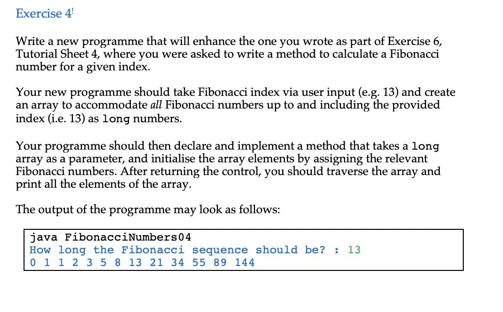 Solved Exercise 4 Write a new programme that will enhance | Chegg.com