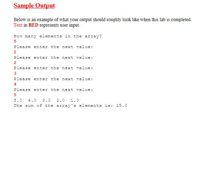 Solved CSE 110 - Lab 8 Lab Topics • The basics of Array | Chegg.com