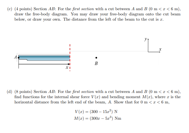 Solved (50 points total) In figure 5 , a beam is supported | Chegg.com