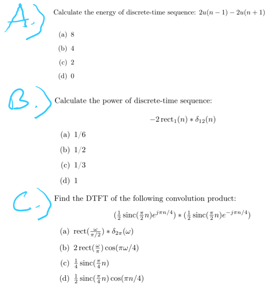 Solved Calculate the energy of discrete-time sequence: 2u(n | Chegg.com