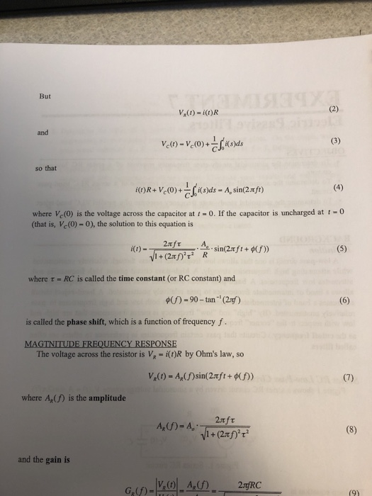 Solved Pre-Lab Procedure A: Sinusoidal Steady State | Chegg.com