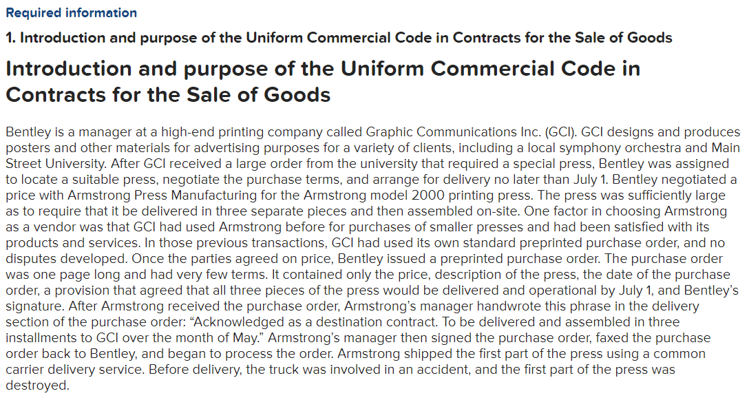 Solved Required information 1. Introduction and purpose of | Chegg.com