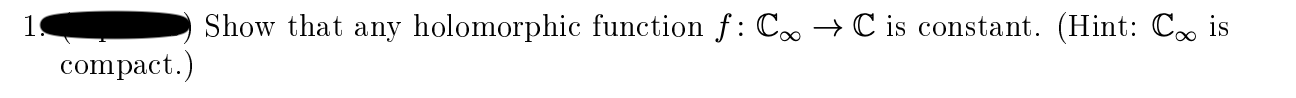 Solved Show that any holomorphic function f: Co + C is | Chegg.com