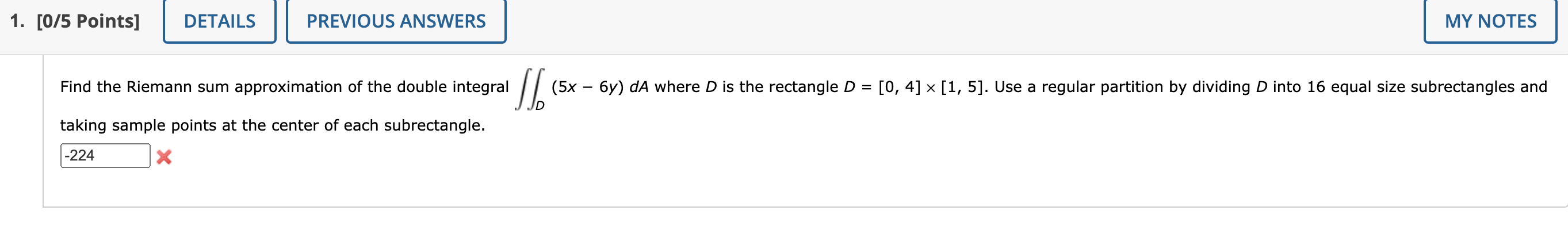 Solved Find the Riemann sum approximation of the double | Chegg.com