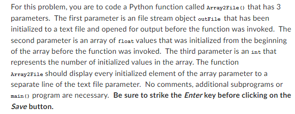 Solved For this problem, you are to code a Python function | Chegg.com