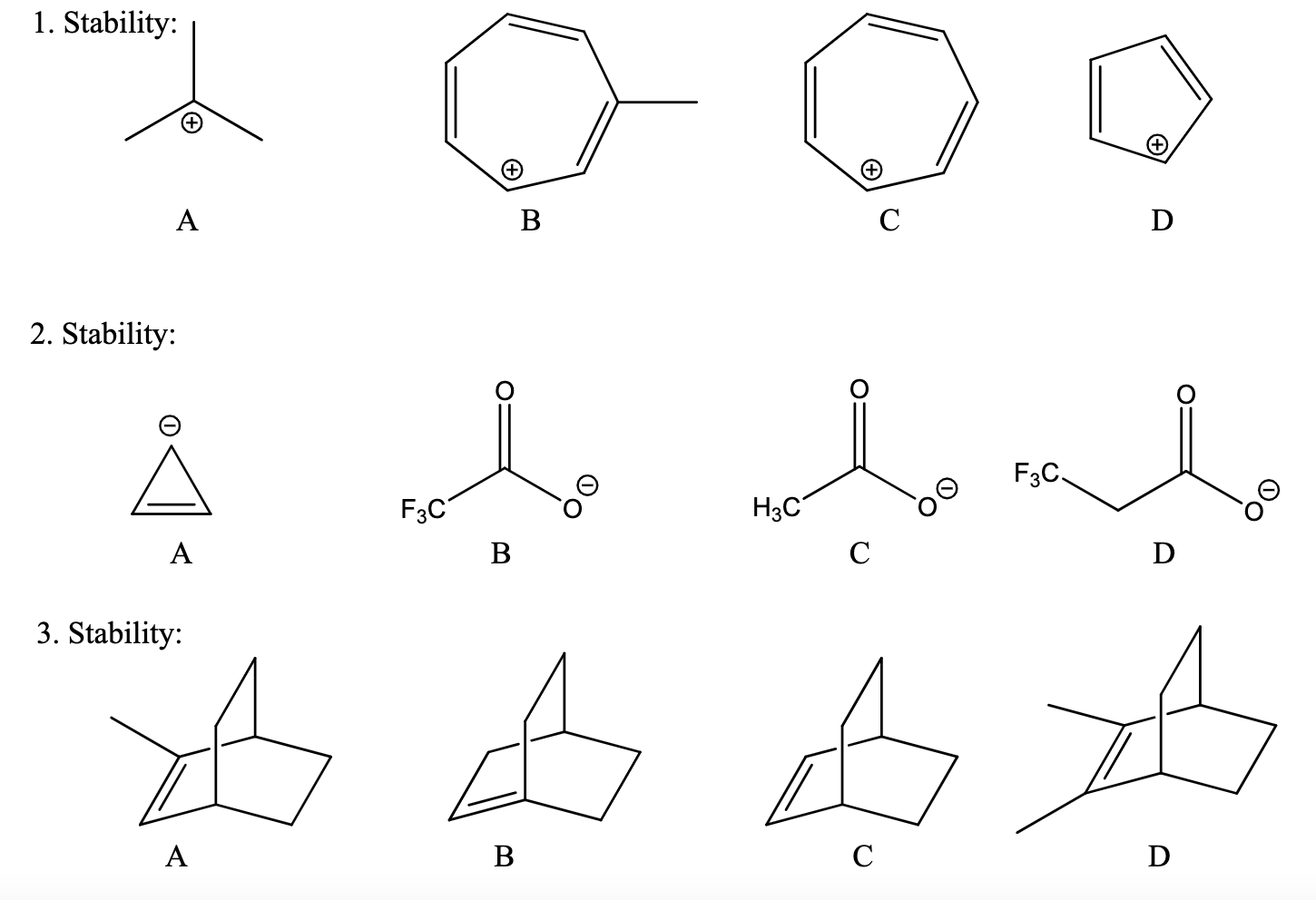 Solved 1. S 2. Stability: 3. Stability: | Chegg.com