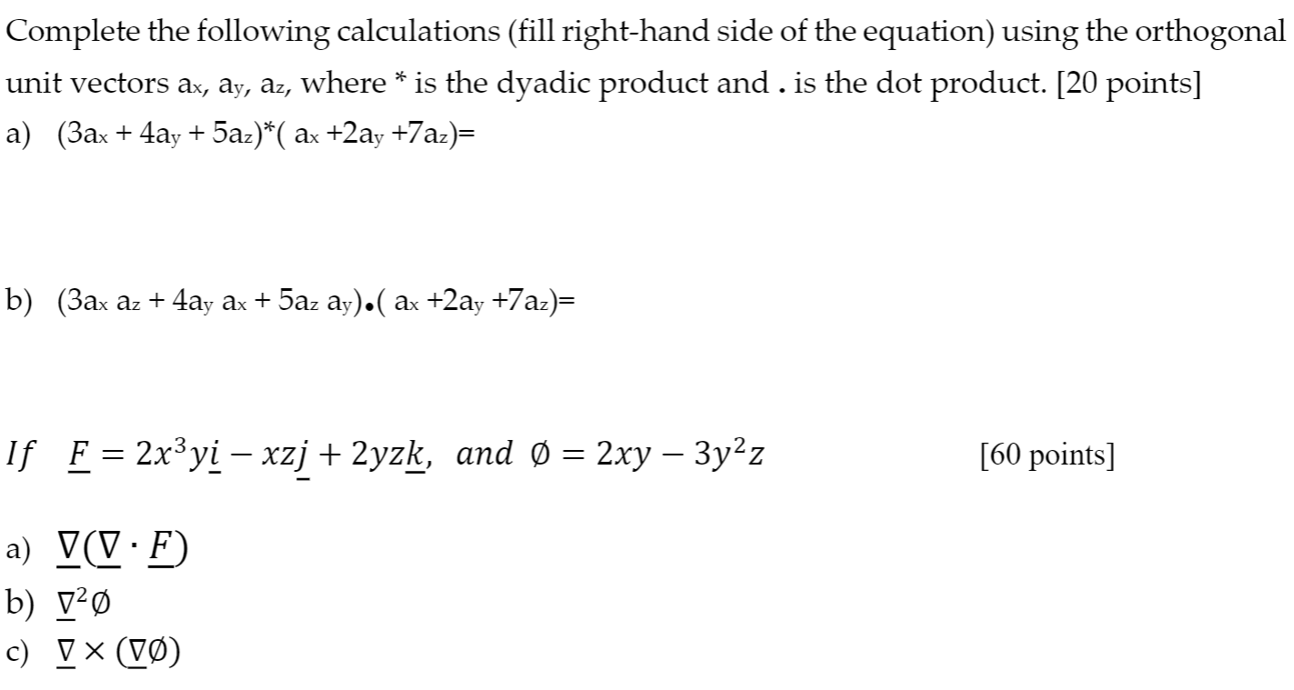 Solved Complete the following calculations (fill right-hand | Chegg.com