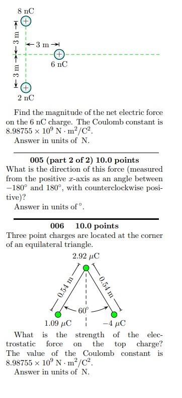 Solved Find the magnitude of the net electric force on the | Chegg.com