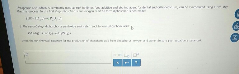 Solved write the net chemical equation for the production of | Chegg.com