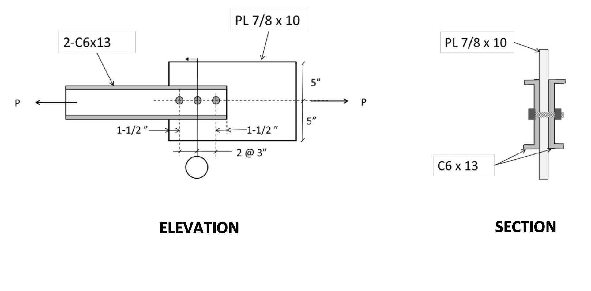Solved Given: Two C6 x 13 members are fastened to a 7/8 X 10 | Chegg.com