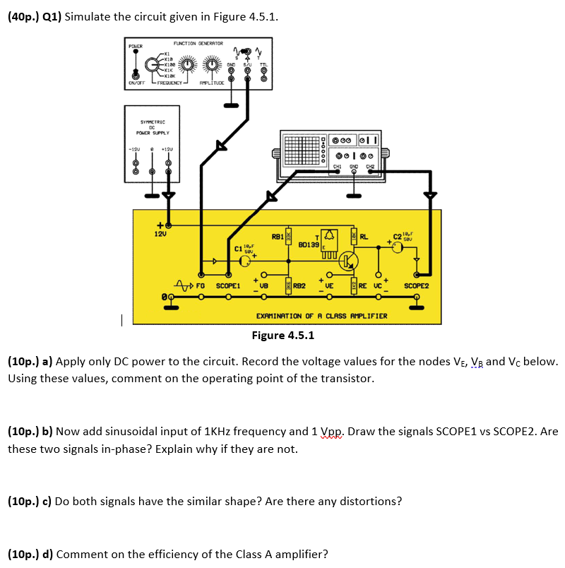 Solved (40p.) Q1) Simulate the circuit given in Figure | Chegg.com