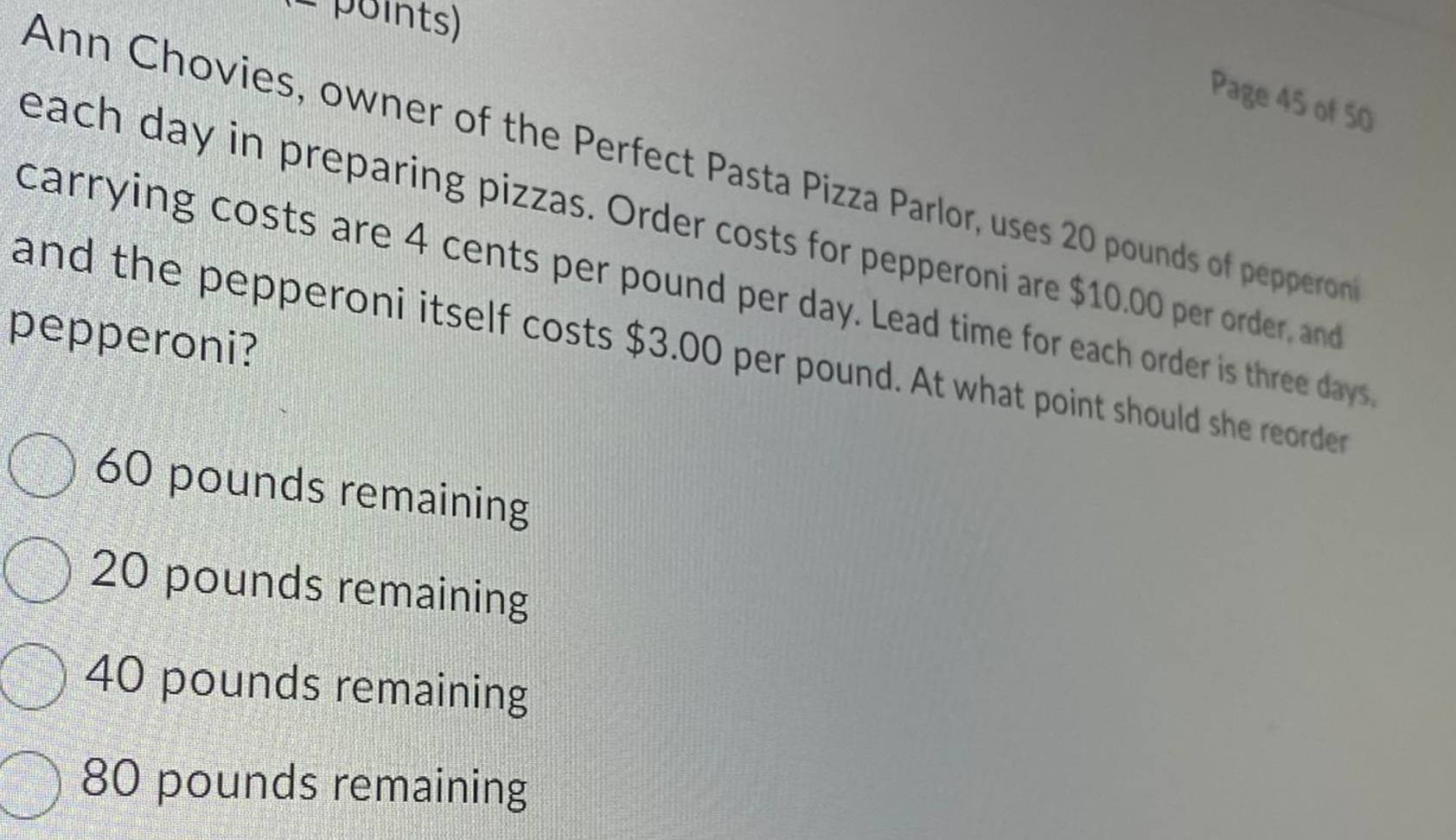 Solved Ann Chovies, owner of the Perfect Pasta Pizza Parlor, | Chegg.com